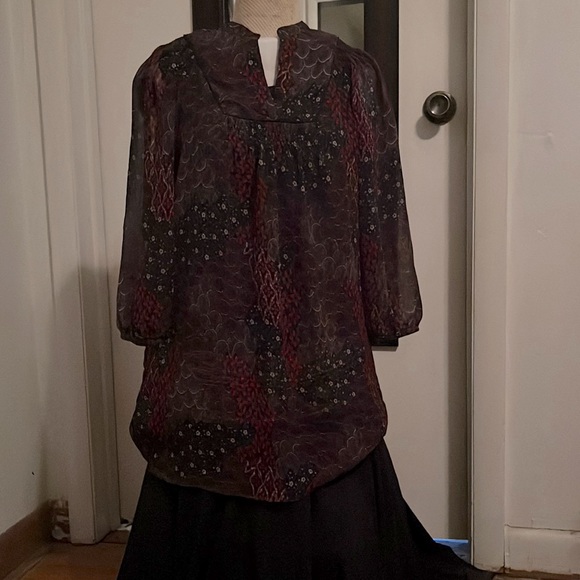 Anna | Tops | Anna Tunic Top Black With Pattern Print Sm | Poshmark